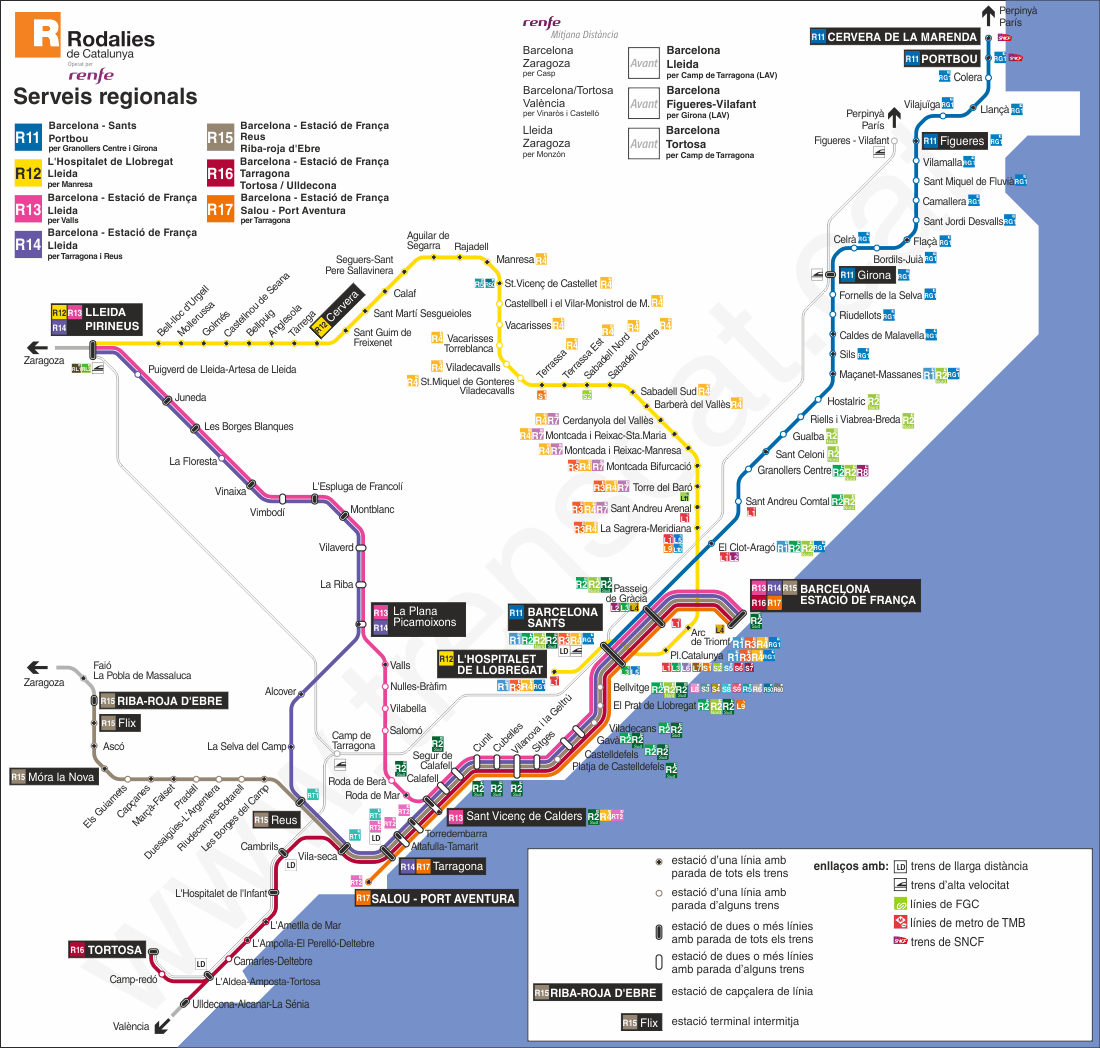 MAPA DE RUTES: excursions estació a estació – SENDERISME EN TREN